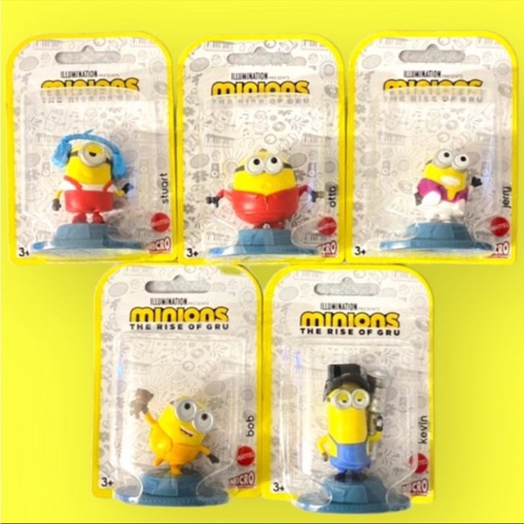Toys | 5 Minions The Rise Of Gru Mini Figure Collection Great For Cake ...